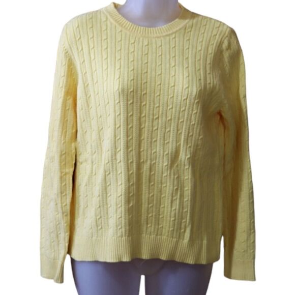 Studio Works | Sweaters | Studio Works Vintage Yellow Fine Cable Knit ...